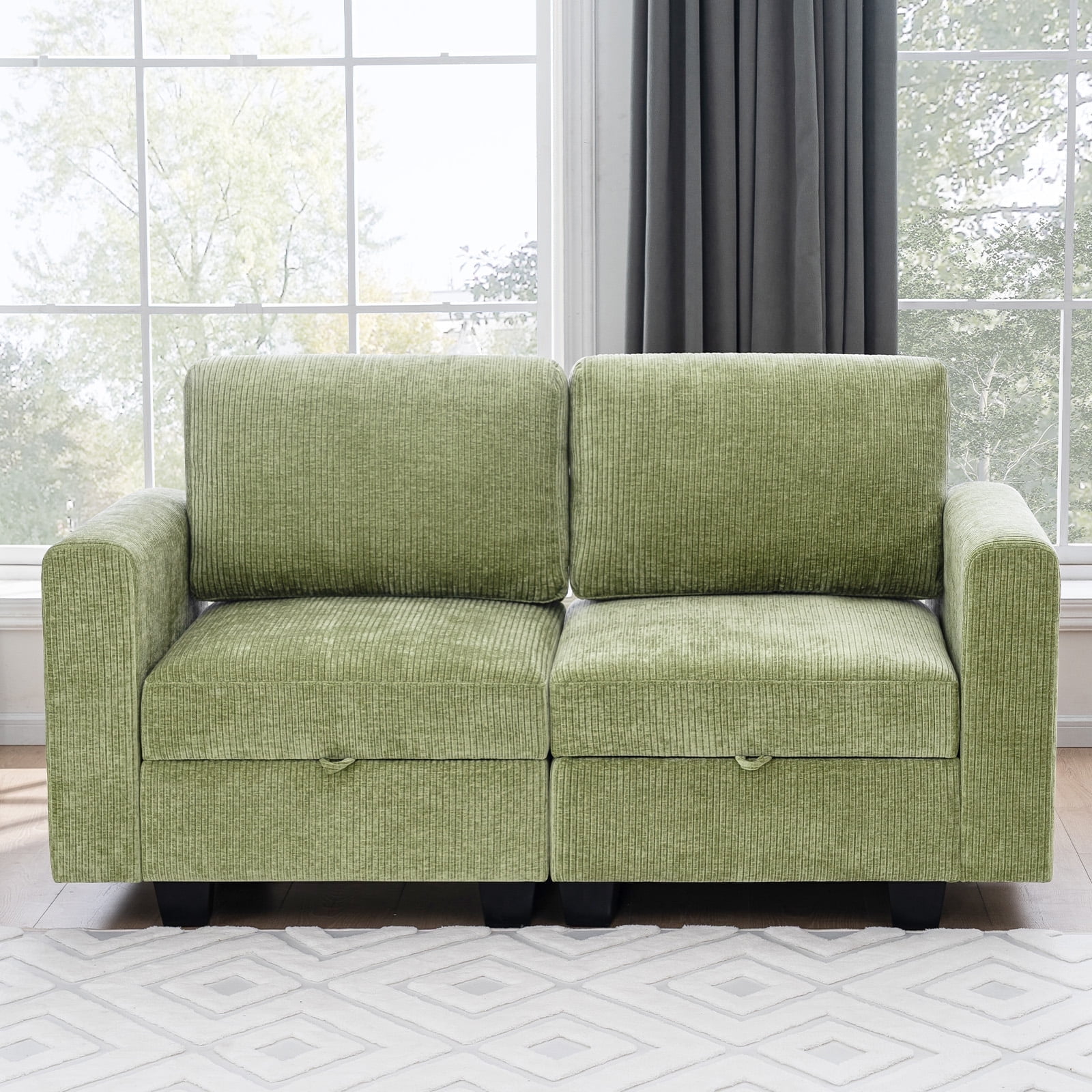 July’s Song Convertible Modular Sectional Sofa, Modern Loveseat with ...