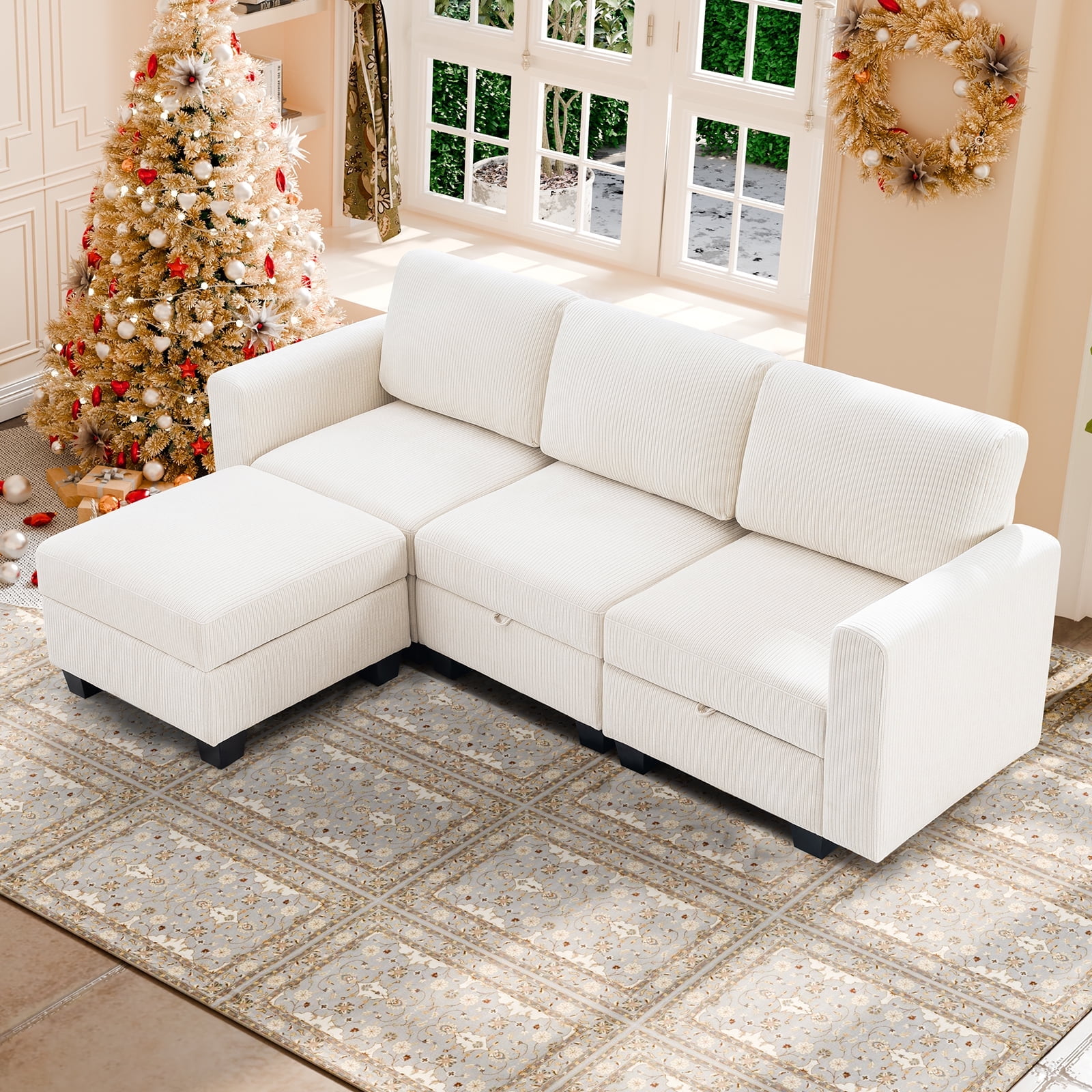 July's Song Modular Sectional Sofa,Modern Couch with Storage Space,4 ...