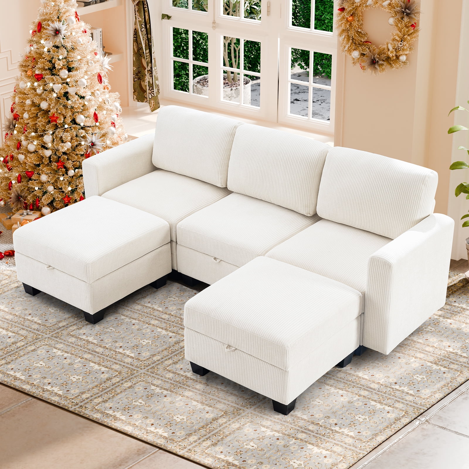 July's Song Modular Sectional Sofa,Modern Couch with Storage Space,5 Seat Sectionals Corner ...