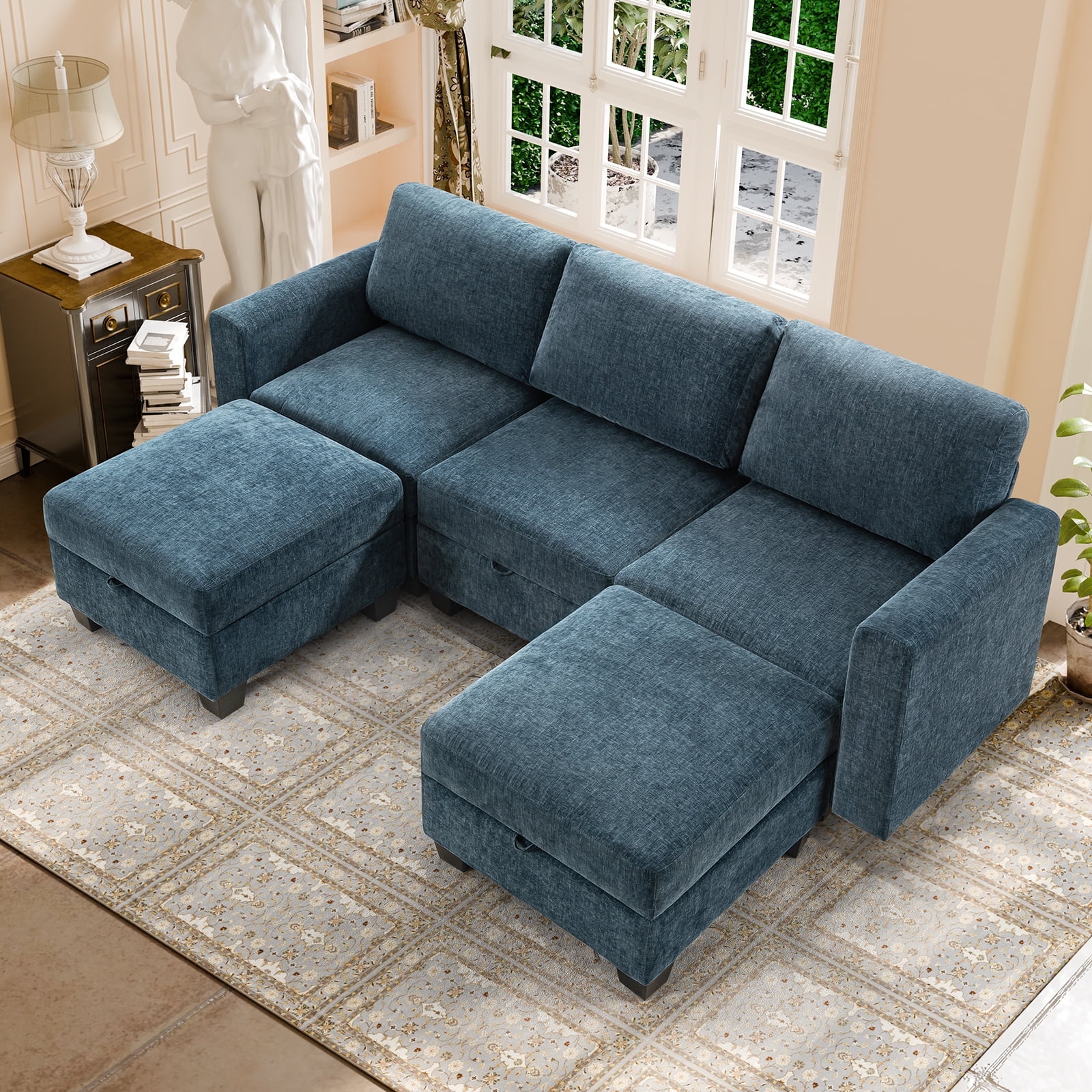 July's Song Modular Sectional Sofa,Modern Couch with Storage Space,5 ...
