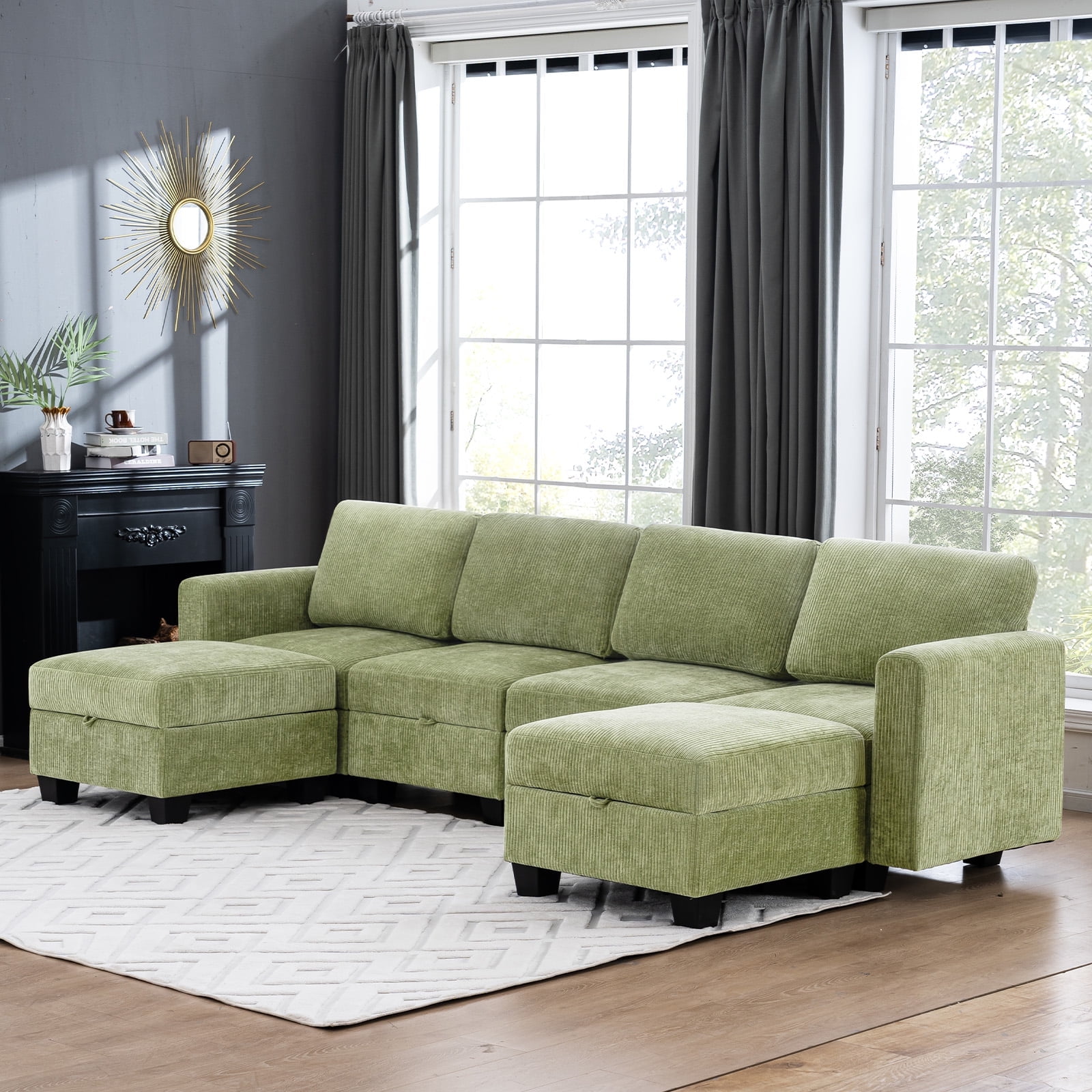 July's Song Modular Sectional Sofa,Modern Couch with Storage Space,6 ...