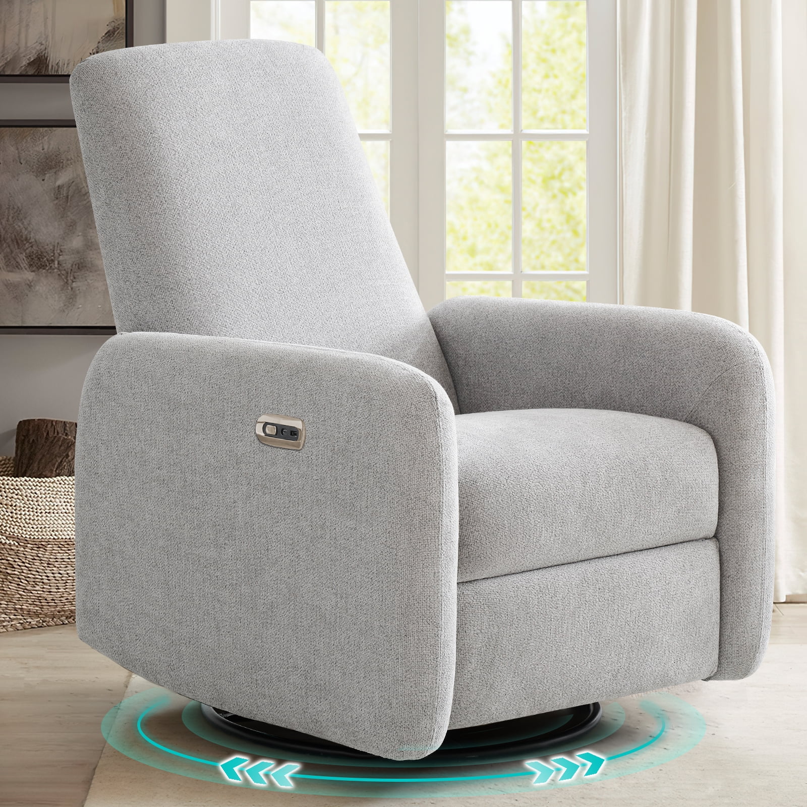 July’s Song Power Recline Swivel Glider for Nursery,Upholstered 270 ...