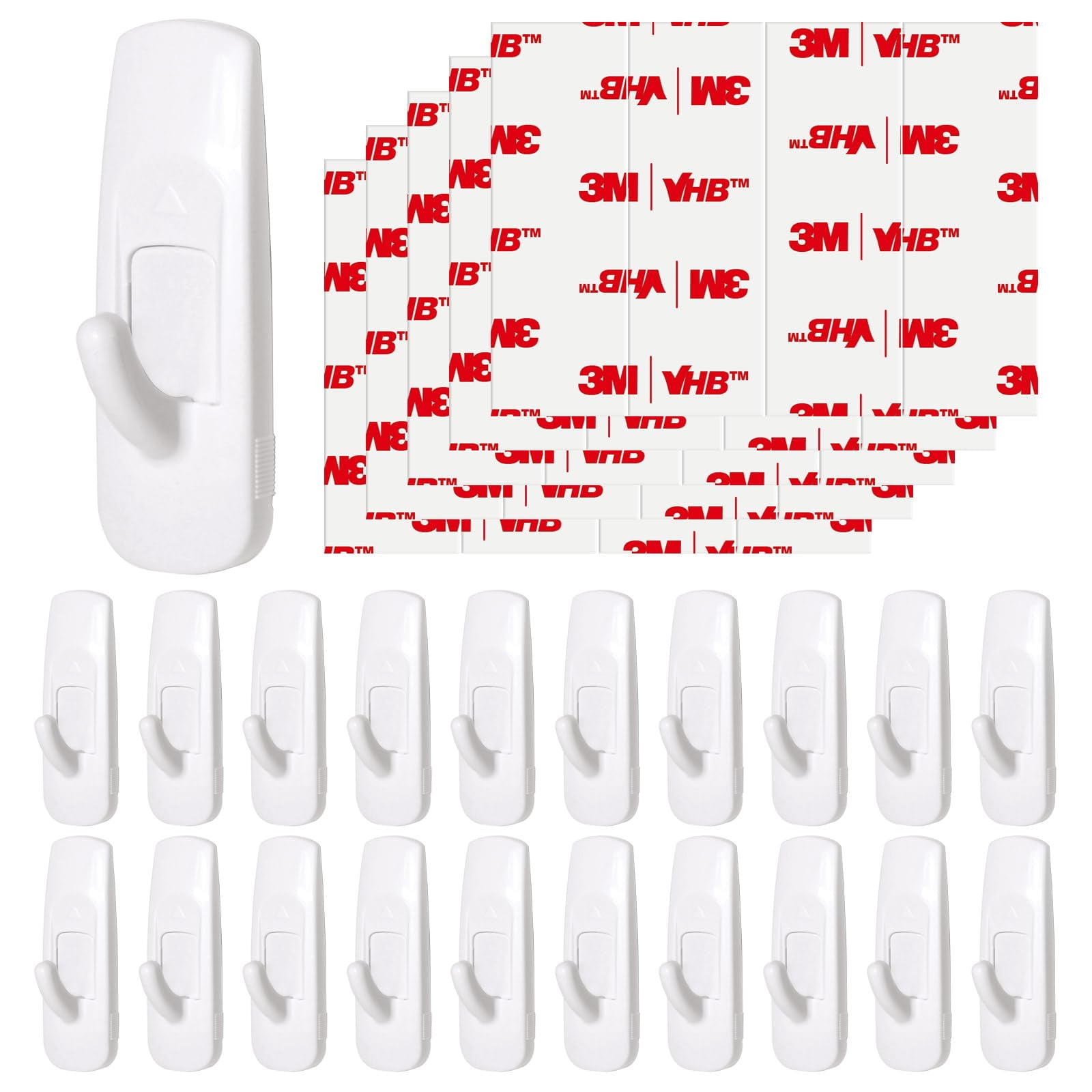 JulyWind 20 Medium Hooks for Hanging, Adhesive Wall Strips Hooks Heavy ...