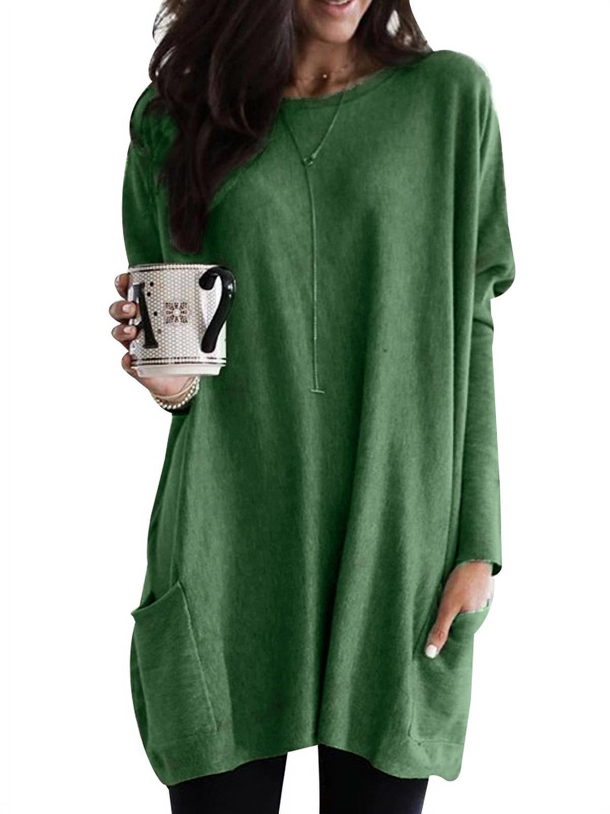 Julycc Plus Size Women Baggy Long Tops Sweater Pullover Pocket Jumper ...