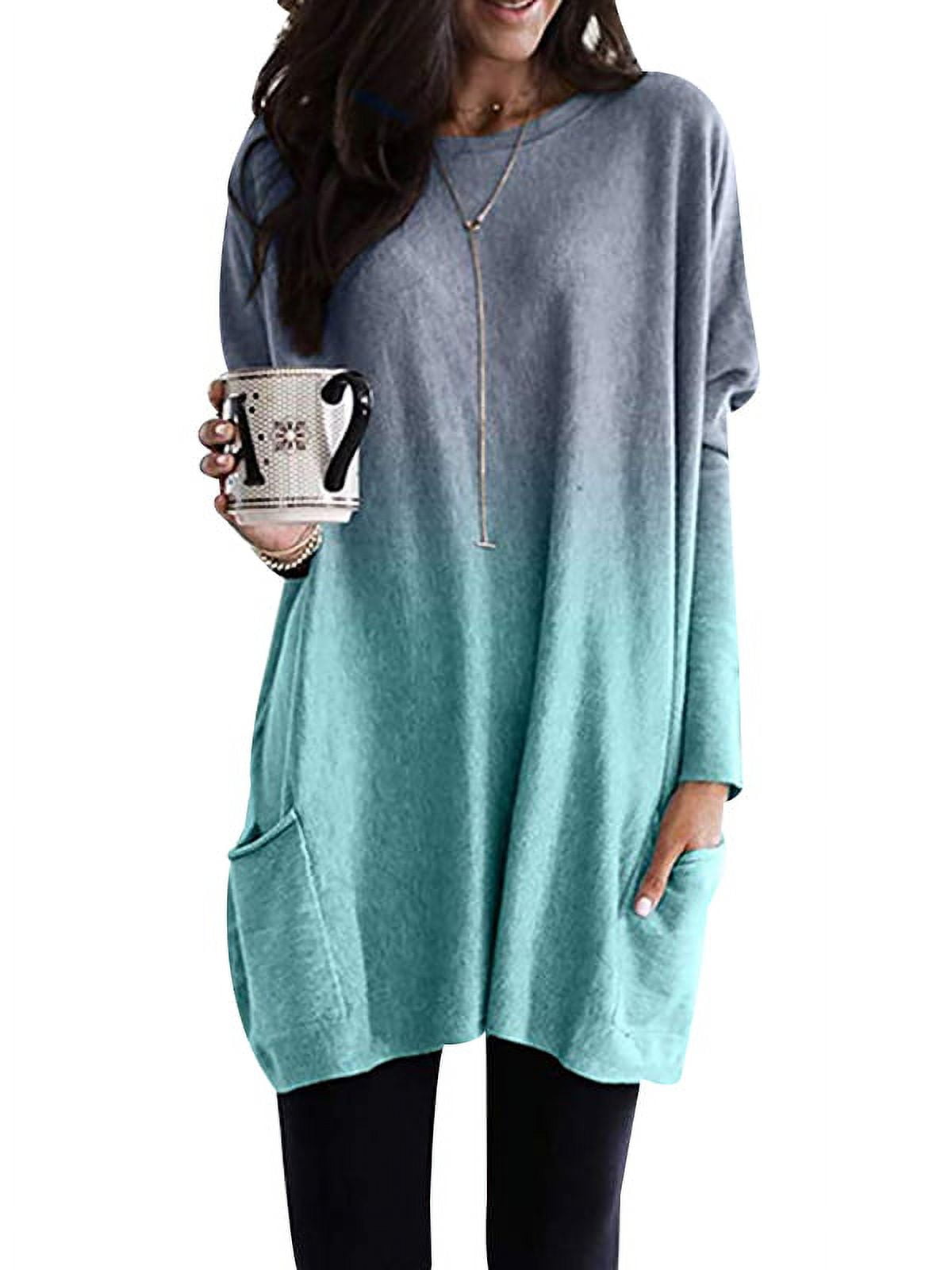 Julycc Plus Size Women Long Sleeve Pullover T-shirt Loose Baggy Casual ...