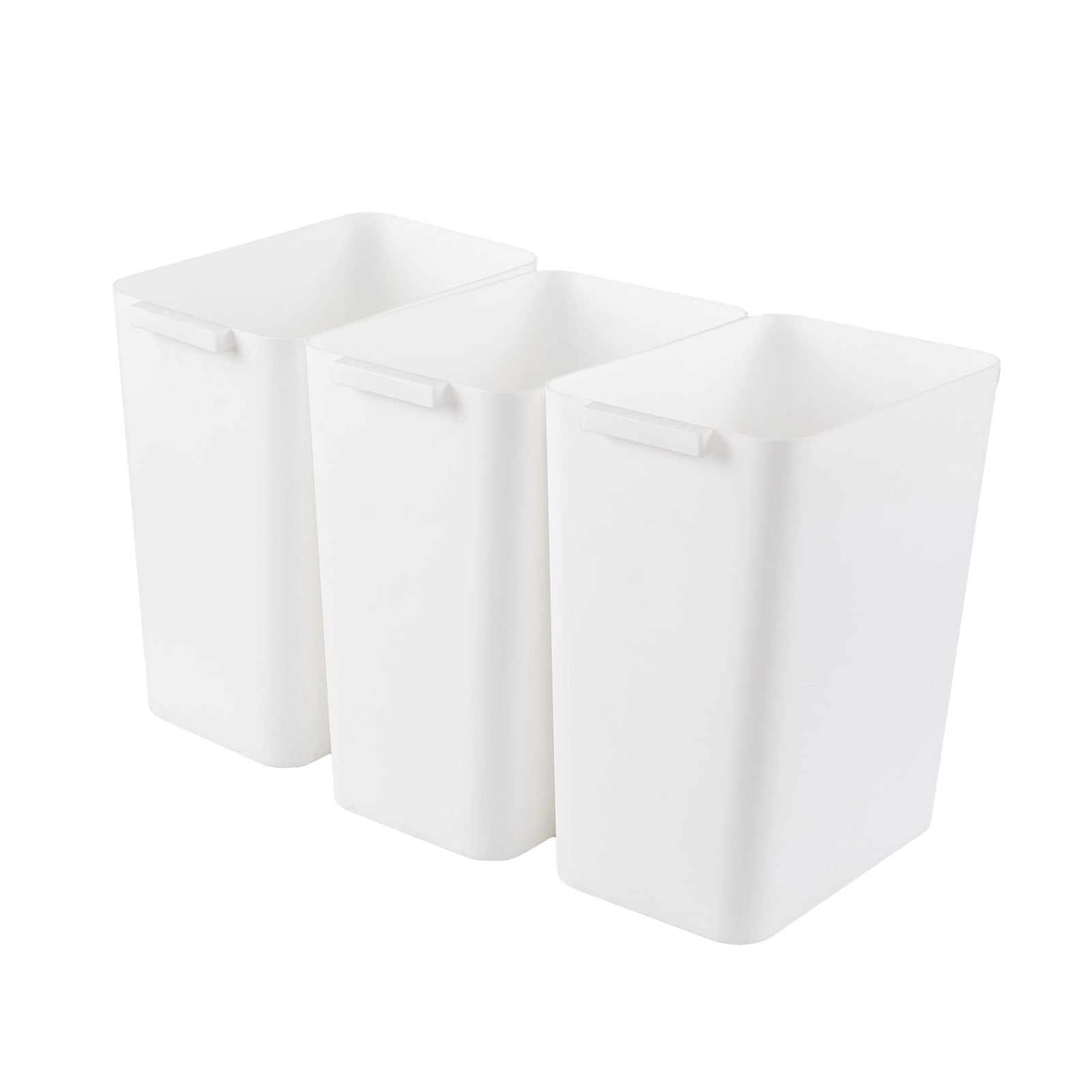 Julyeen 4.5 Gallon Plastic Wastebasket, Set of 3 Durable Open Top ...