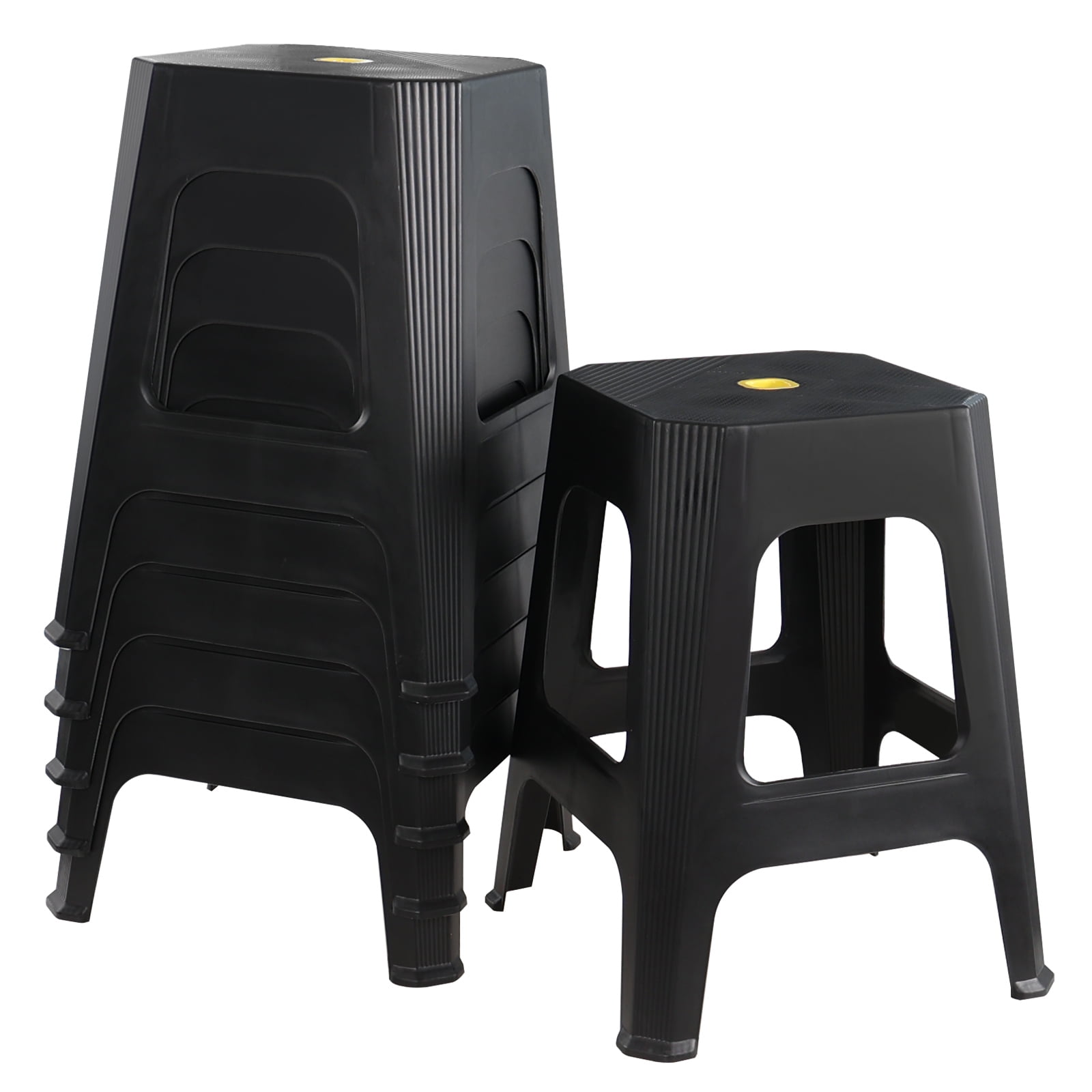 Julyeen 6 Pack Plastic Square Stacking Stools, 18.70" Height Stackable ...