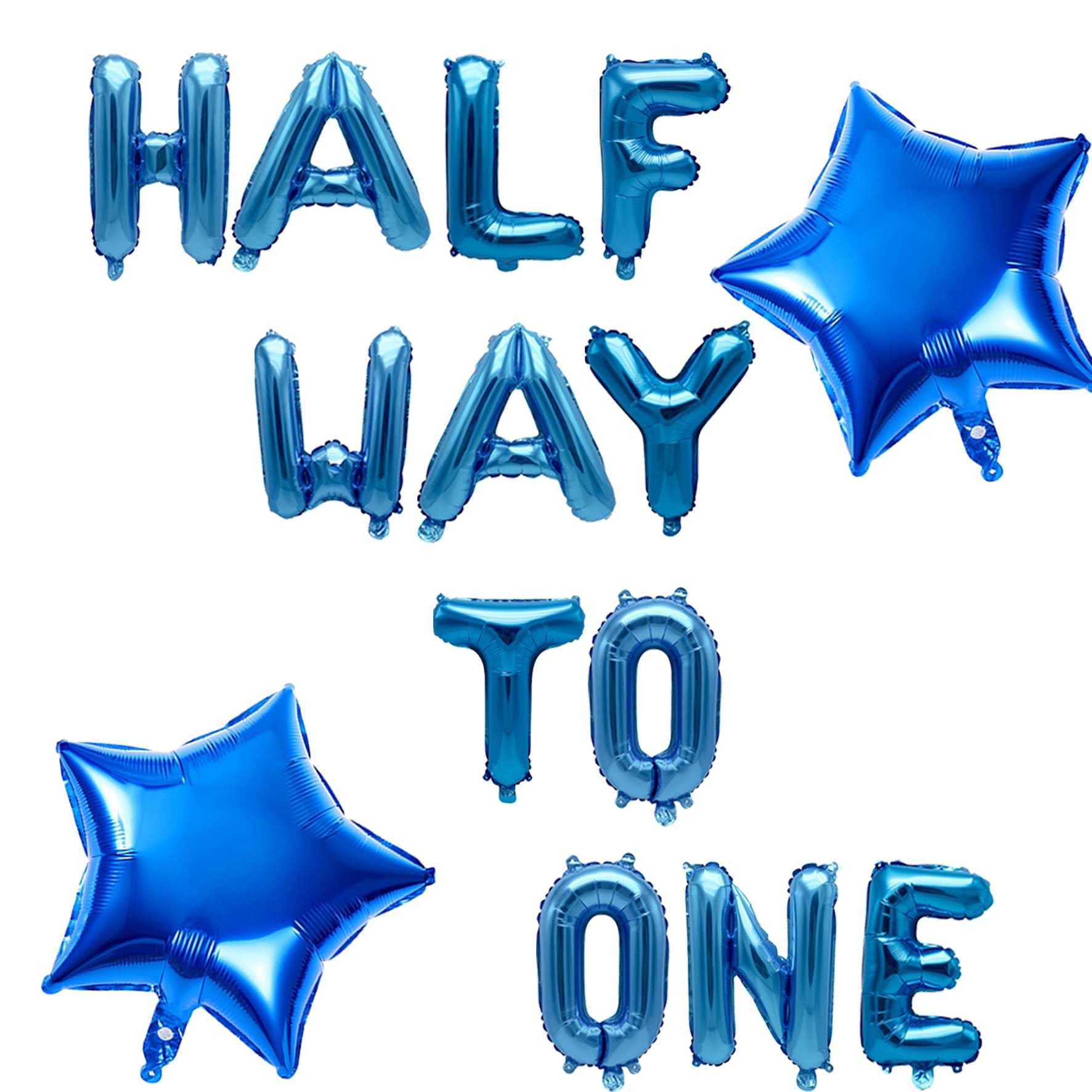 JumDaQQ Half Way To One Balloons, 1/2 Birthday Decorations Half ...