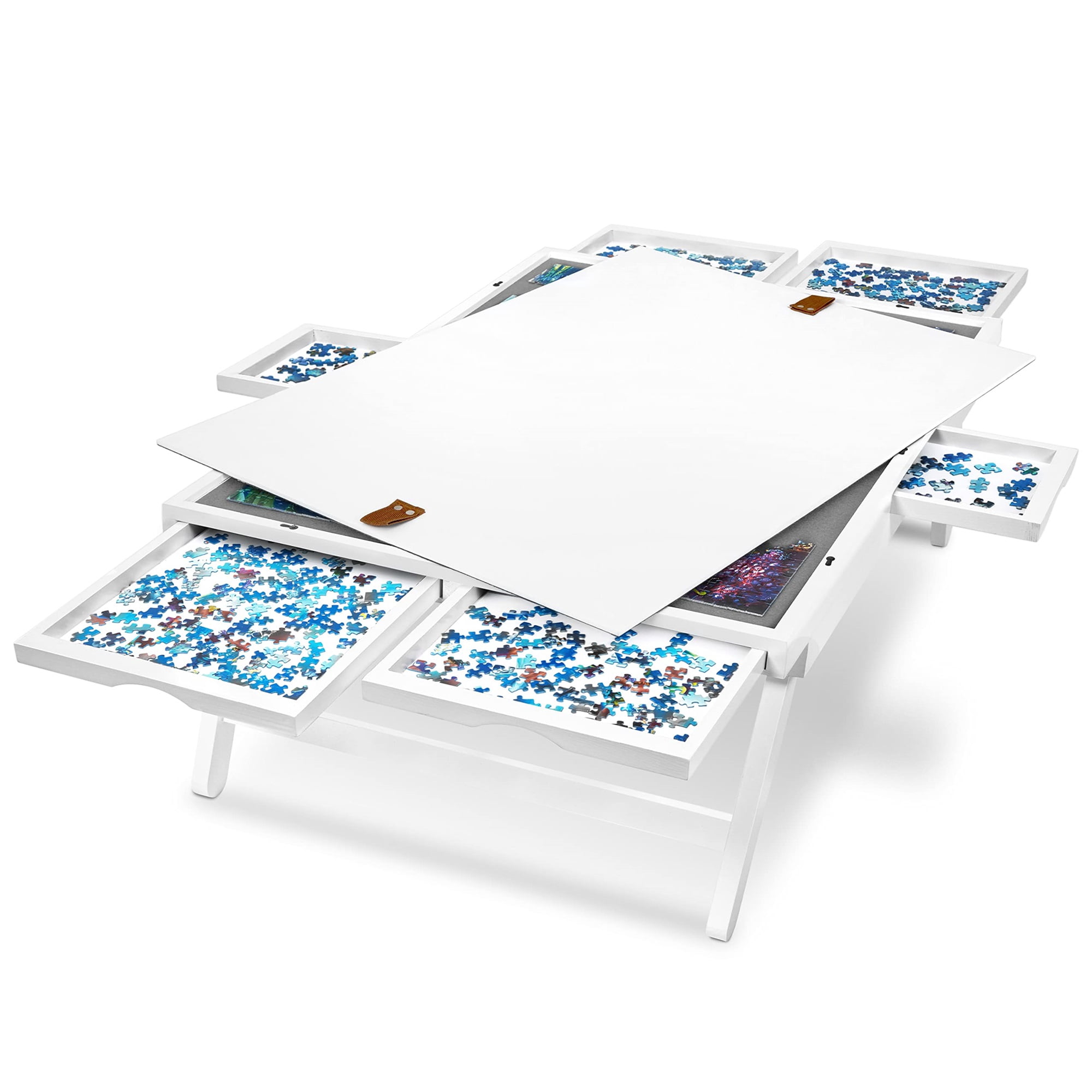 Jumbl 1500-Piece Puzzle Board - 27 x 35" Wooden Puzzle Table with Felt ...