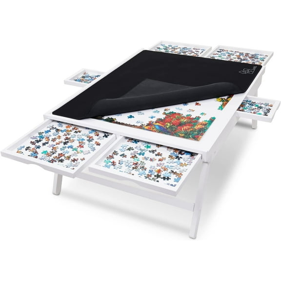 Becko US Wooden Jigsaw Puzzle Sorting Trays with Drawer Design for ...
