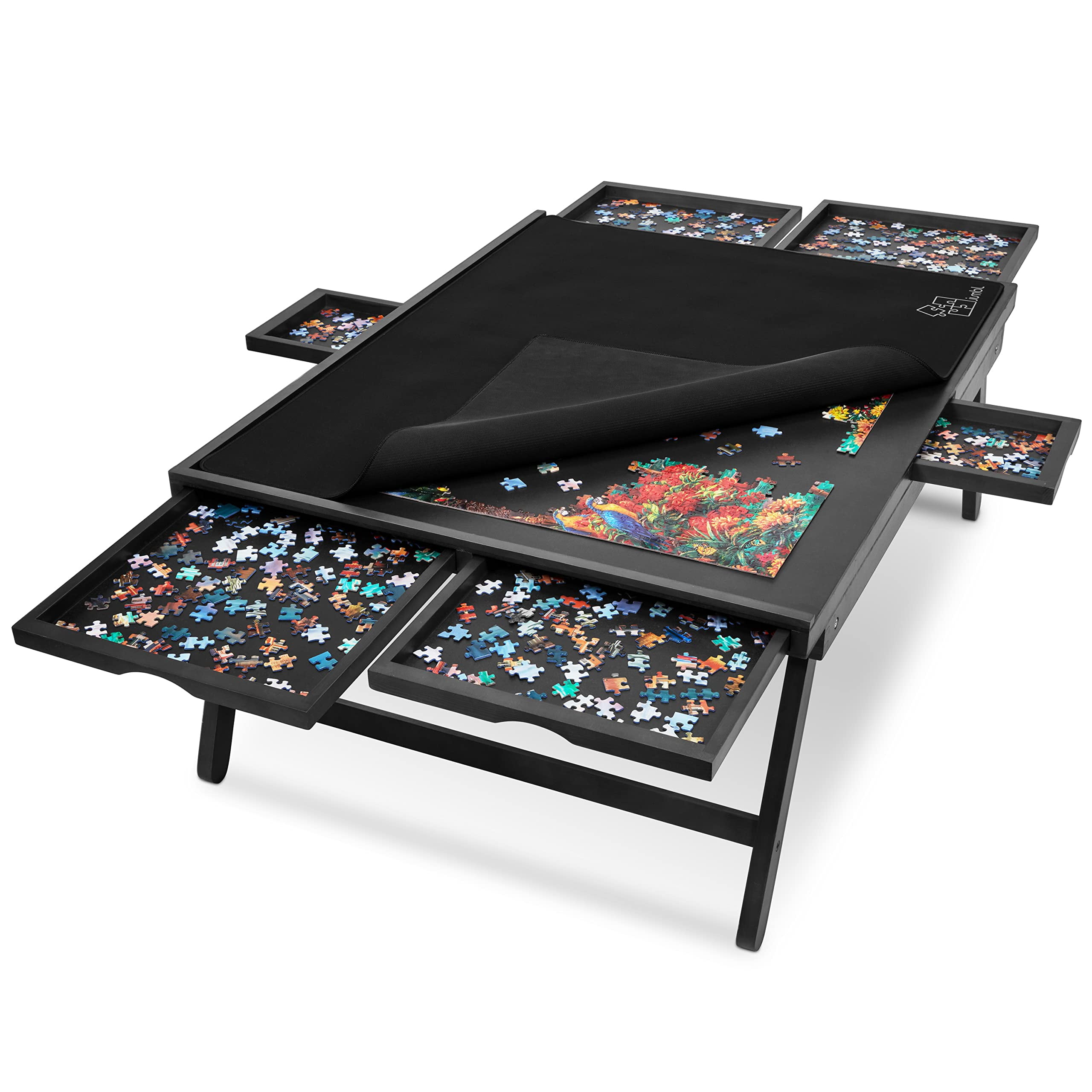 Jumbl 1500 Piece Puzzle Board Rack w/Mat, 27” x 35” Wooden Jigsaw ...