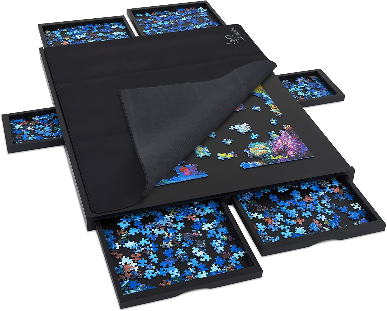 Jumbl 1500 Piece Puzzle Board w/Mat, 27” x 35” Wooden Jigsaw Puzzle ...