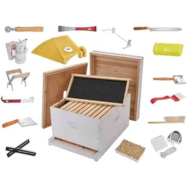Jumbl Complete 30 Pcs. Bee Keeping Starter Kit with Suit, Guide ...
