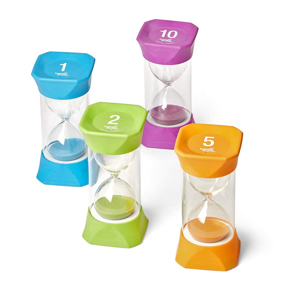Jumbo 1 2 5 And 10 Minute Sand Timer Set With Soft Rubber End Caps Hourglass Timer Visual