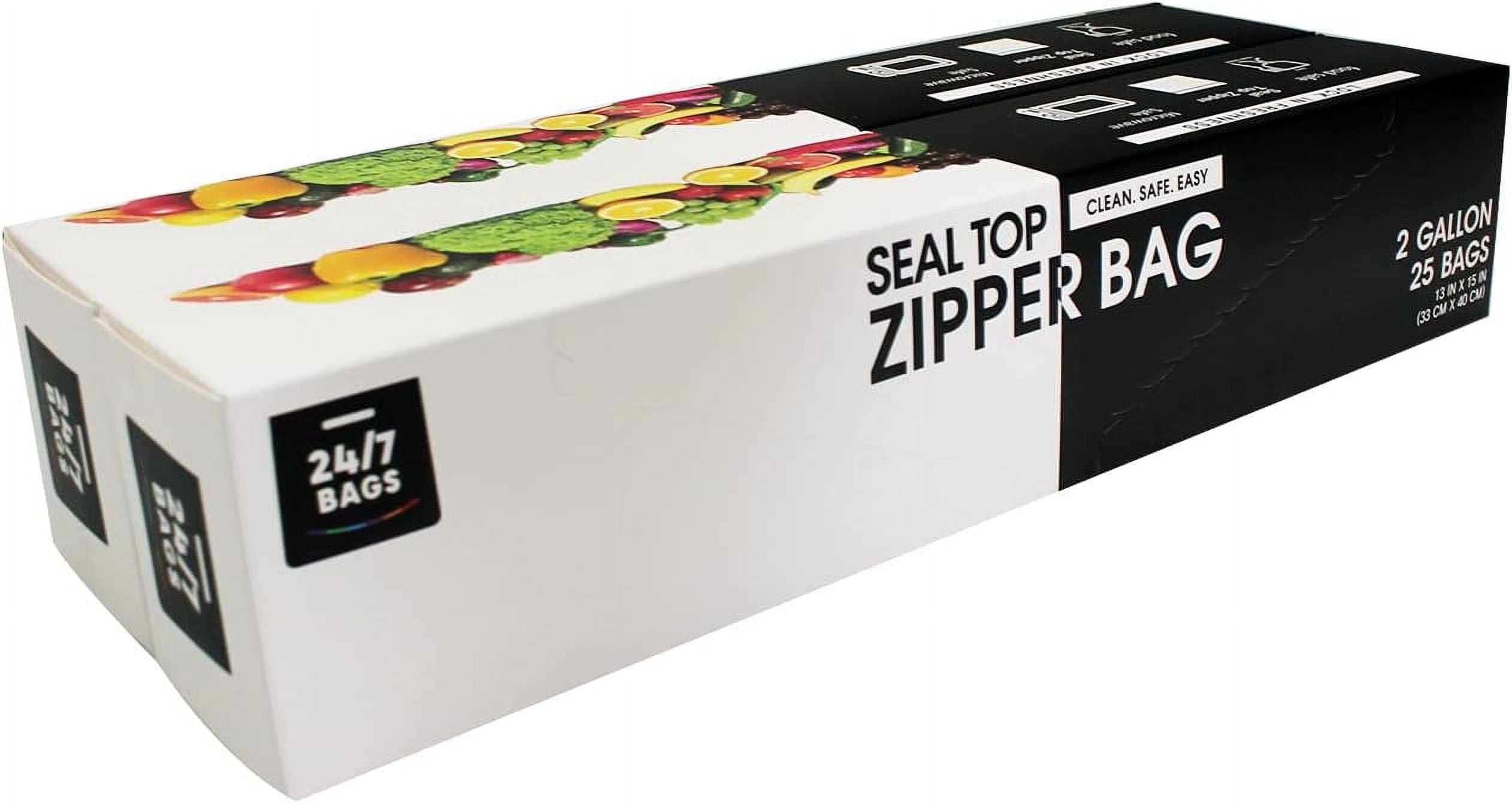 Free Shipping! 24/7 Bags Jumbo 2 Gallon Food Storage Bags with Double ...