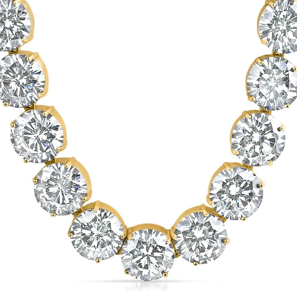 Jumbo 20MM Gold Steel CZ Tennis Chain - Walmart.com