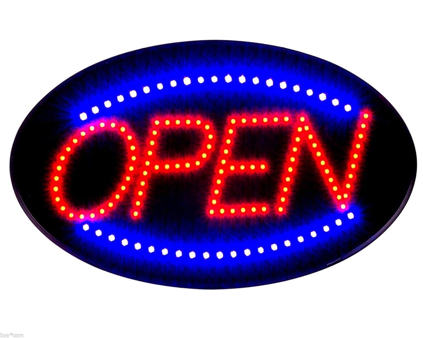 Jumbo 24' x 13' LED Neon Sign with Motion - 'OPEN' (Red/Blue) B30 ...