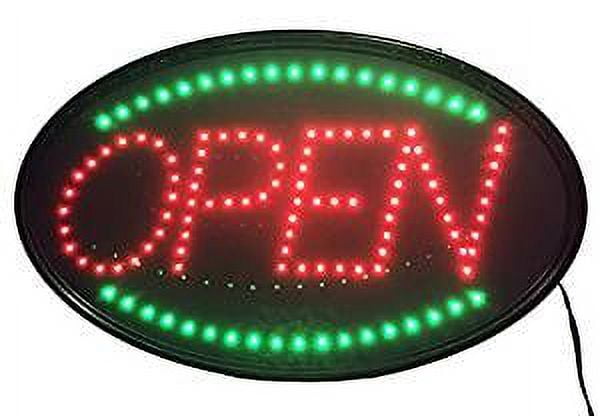 Jumbo 24" x 13" LED Neon Sign with Motion -"Open" (Red/Blue) B30 (Jumbo ...