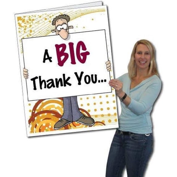 Jumbo 3 Foot Thank You Card, Big Nose 2 feet x 3 feet Card, Ships In ...