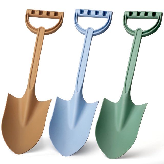 Jumbo 3 Pack Shovels 16 Inch, Heavy Duty Plastic Sand Spade Shovel for ...