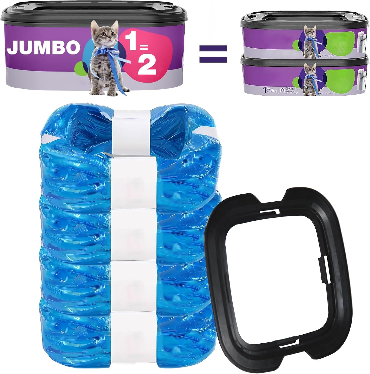 Jumbo 4-Pack Jumbo Cat Litter Refill Bags Compatible with Litter Cat ...