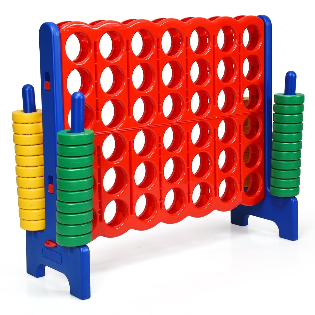 GLINTEX Jumbo 4-to-Score 4 Giant Game Set with 42 Jumbo Rings and Quick ...