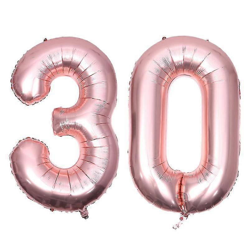 Jumbo 40" Number 30 Balloon 4pc - Gold Foil Digits for 30th Birthday ...