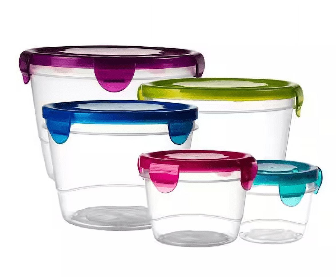 Jumbo 5-Piece Lock and Seal Round Food Storage Container Set - Walmart ...