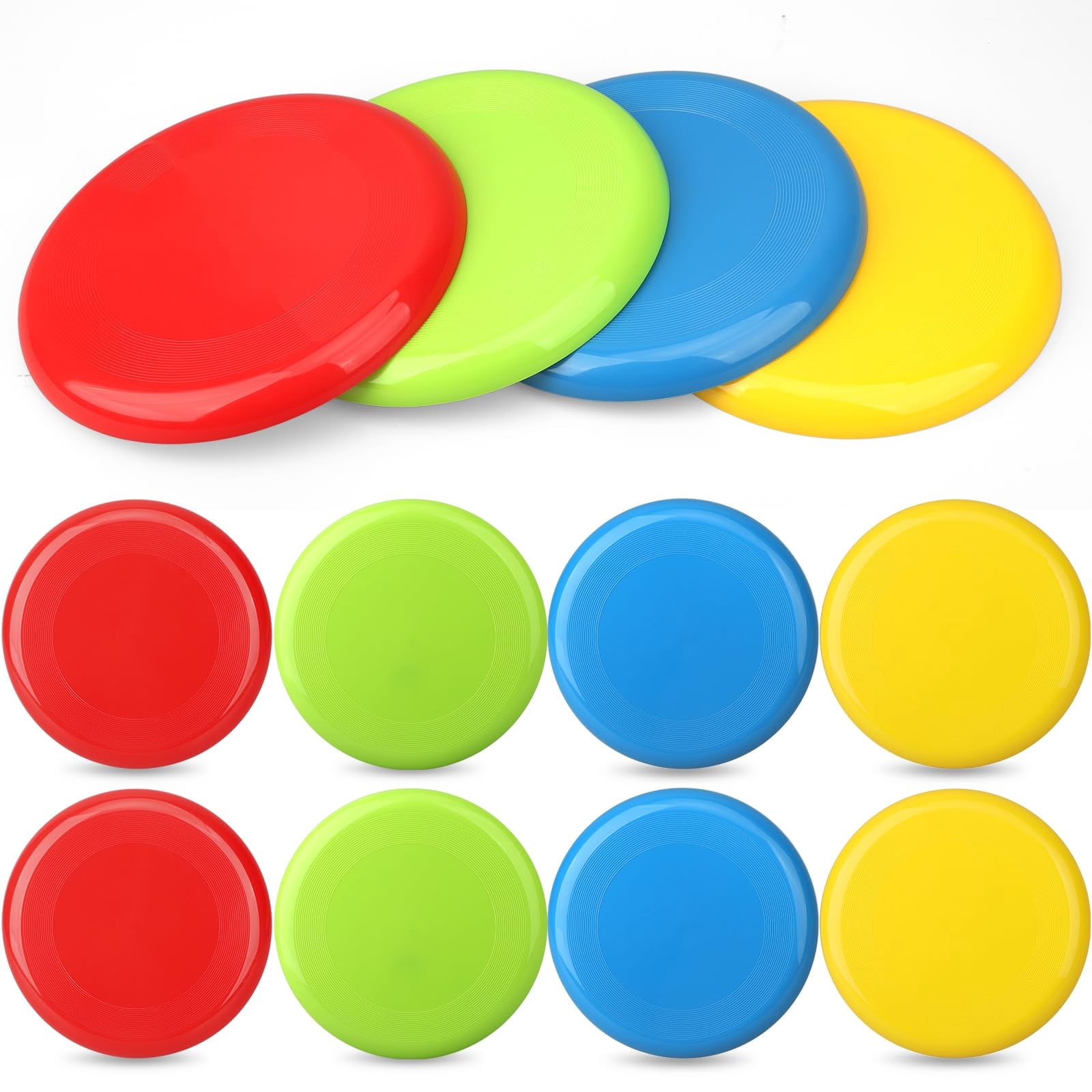 Anzmtosn Jumbo 8" Flying Disc Toys, 8 Pack Sturdy ABS Sport Yard Discs ...