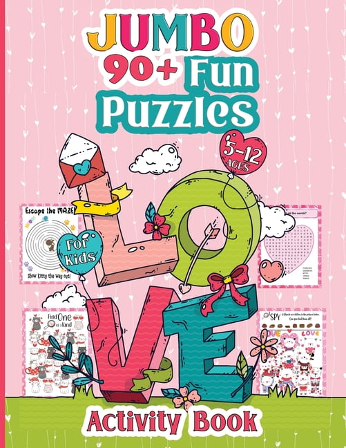 Jumbo 90+ Fun Puzzles Activity Book For Kids : Featuring Mazes, Logic ...