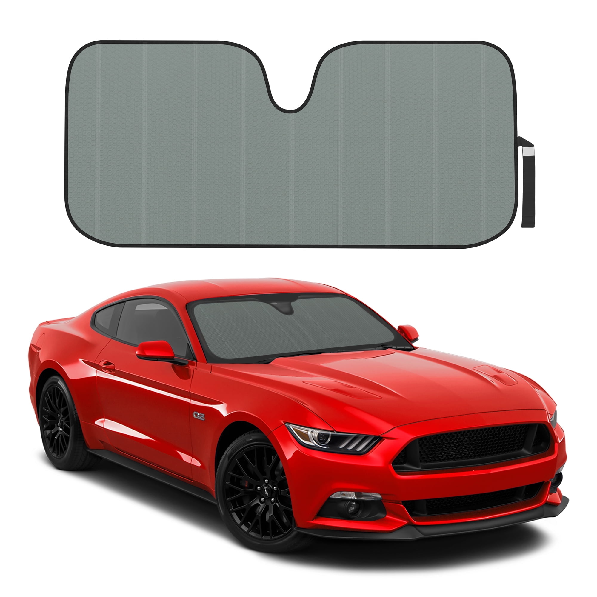 Jumbo Accordion Windshield Sun Shade – 66" x 27" UV Protection for Cars ...