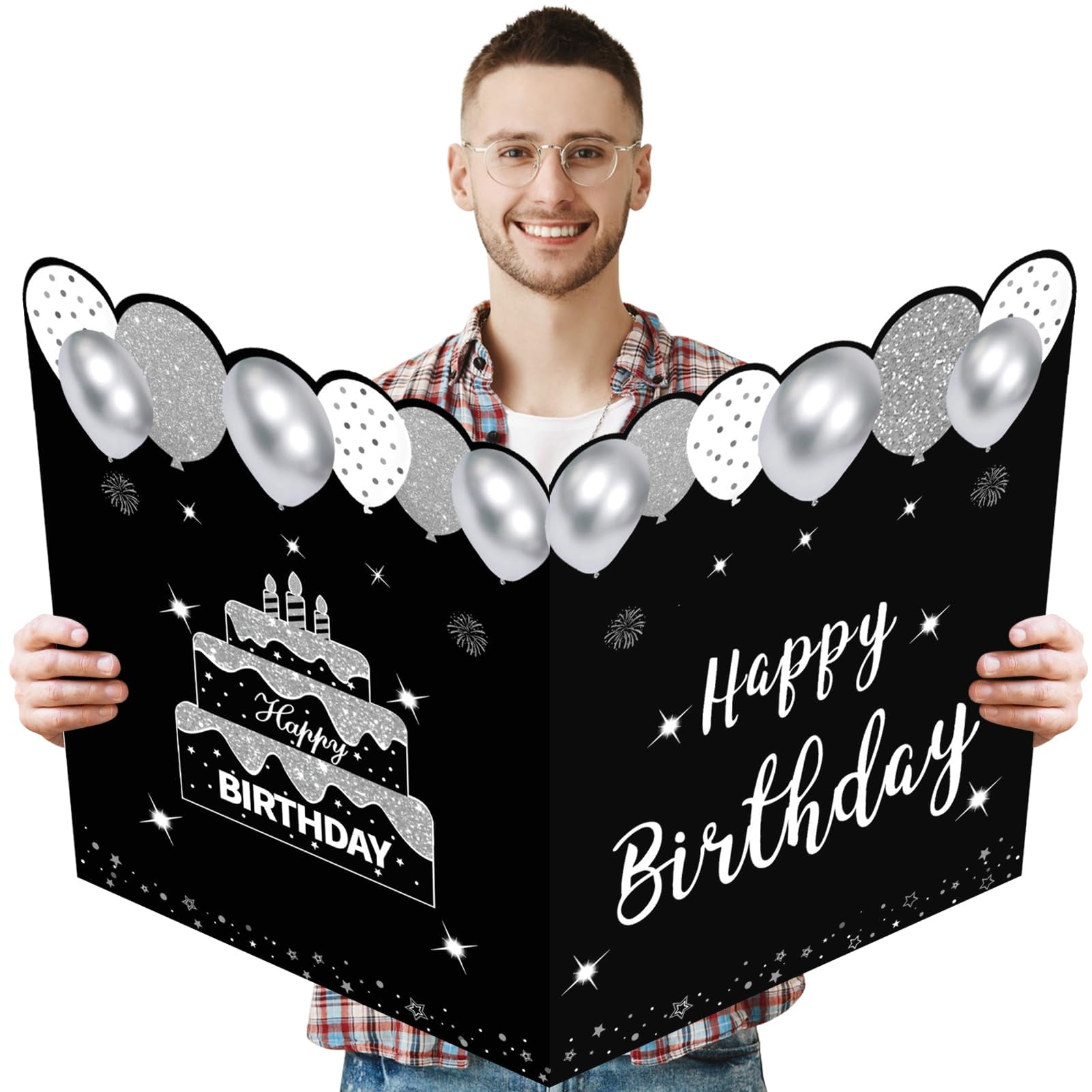 Jumbo Birthday Card with Envelope, Giant Guest Book Happy Birthday ...