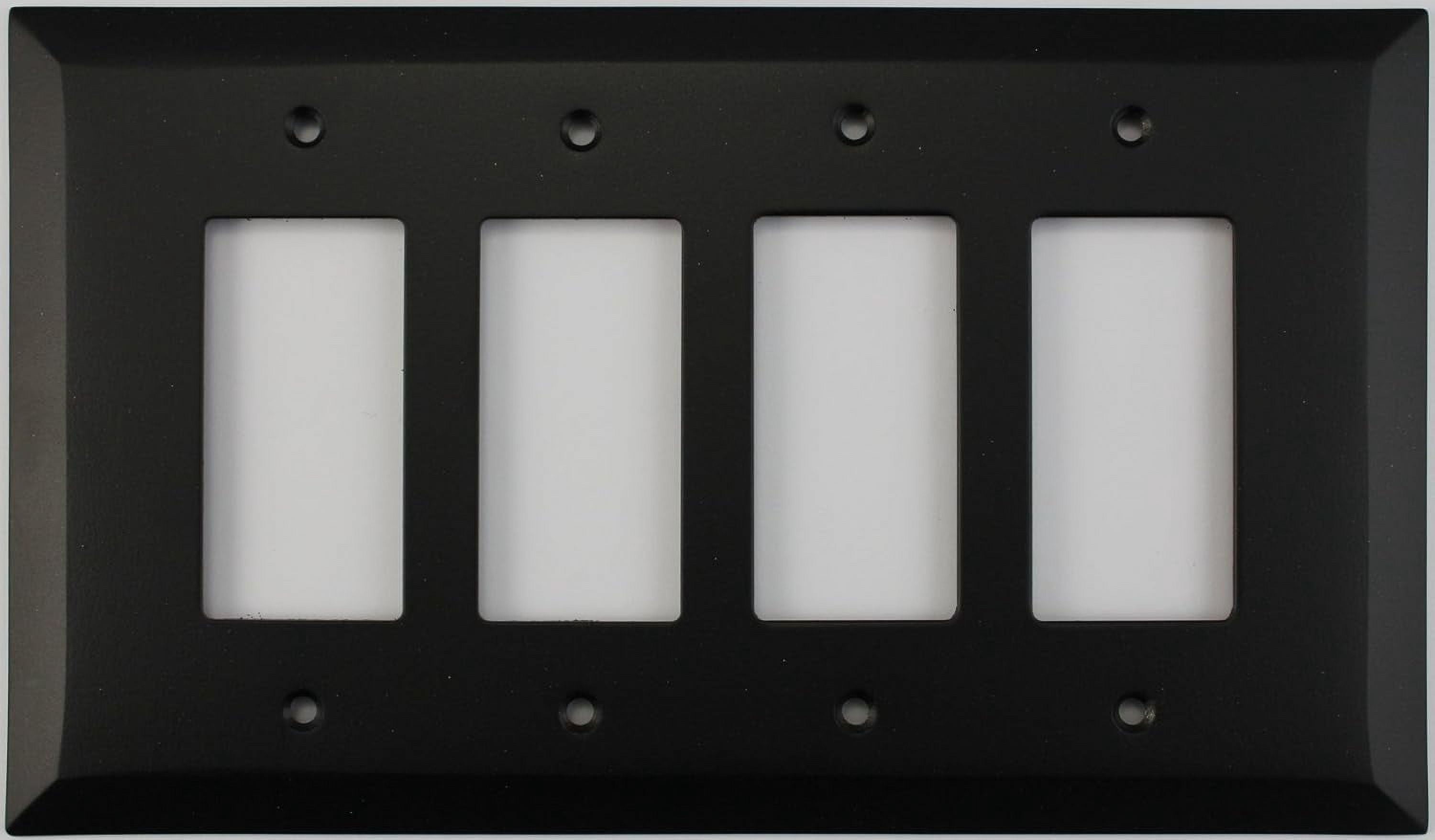 Jumbo Black Switch Plates - (4 Gang GFCI/Rocker Opening) - Walmart.com