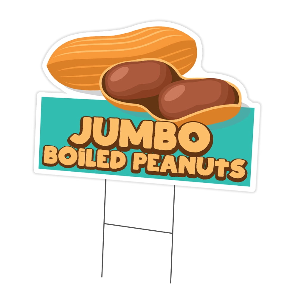 Jumbo Boiled Peanuts 12" x 16" Yard Sign & Stake | Advertise Your ...