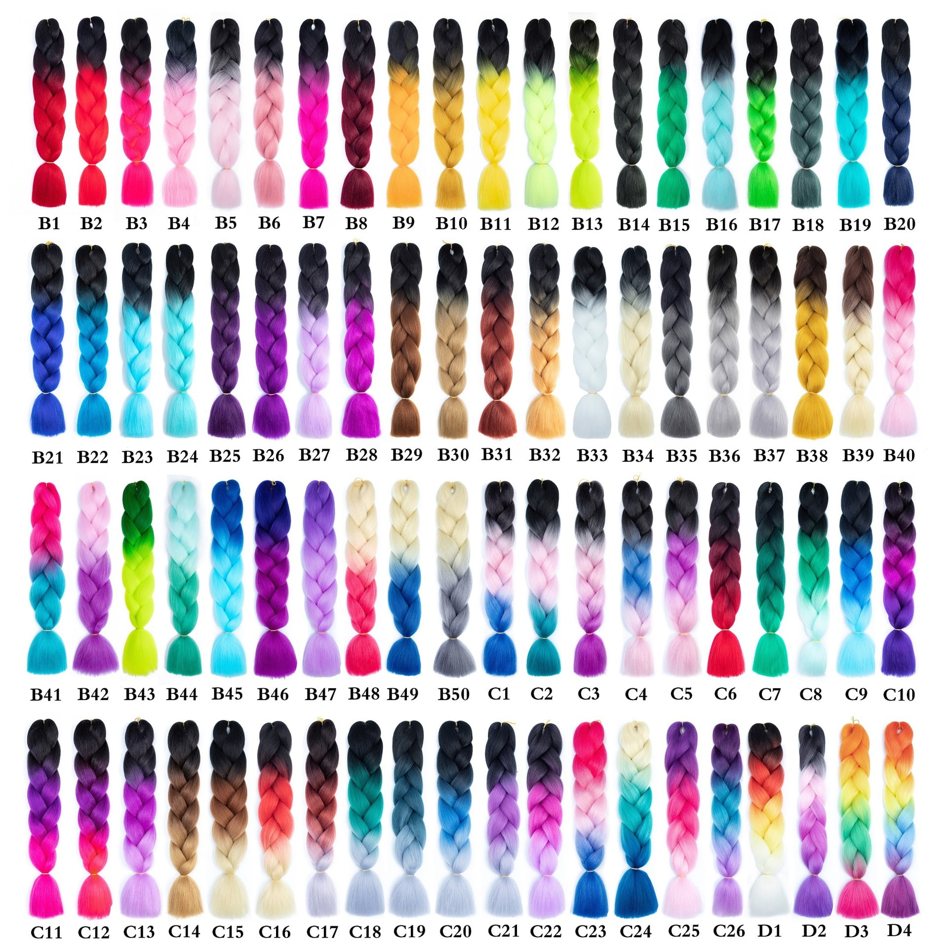 Jumbo Braiding Hair Extensions, Synthetic Hair for Braids, Ombre ...