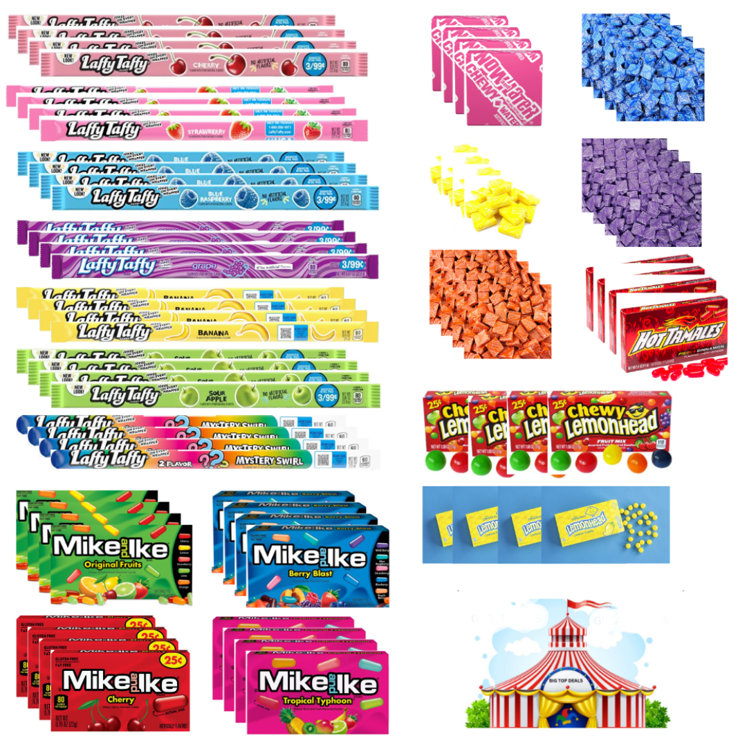Jumbo Candy Assortment, Laffy Taffy, Now and Later, Chewy Lemonheads ...