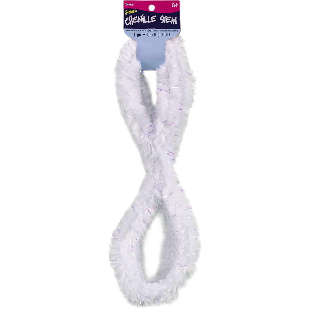 Jumbo Chenille Stem 6.5'-Iridescent White, Pk 6, Darice - Walmart.com
