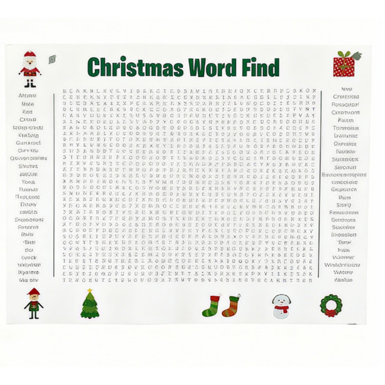 Jumbo Christmas Word Search Poster, Giant Christmas Word Puzzle Poster ...