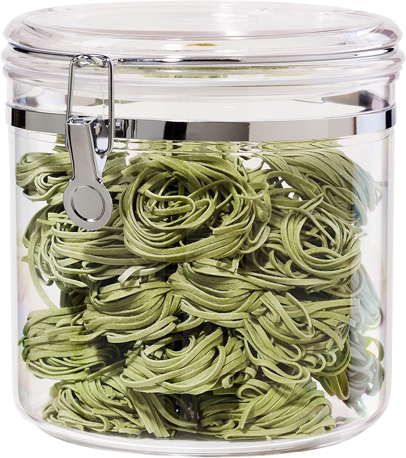 Jumbo Clear Canister with Clamp Lid, 150 oz - Airtight Food Storage ...