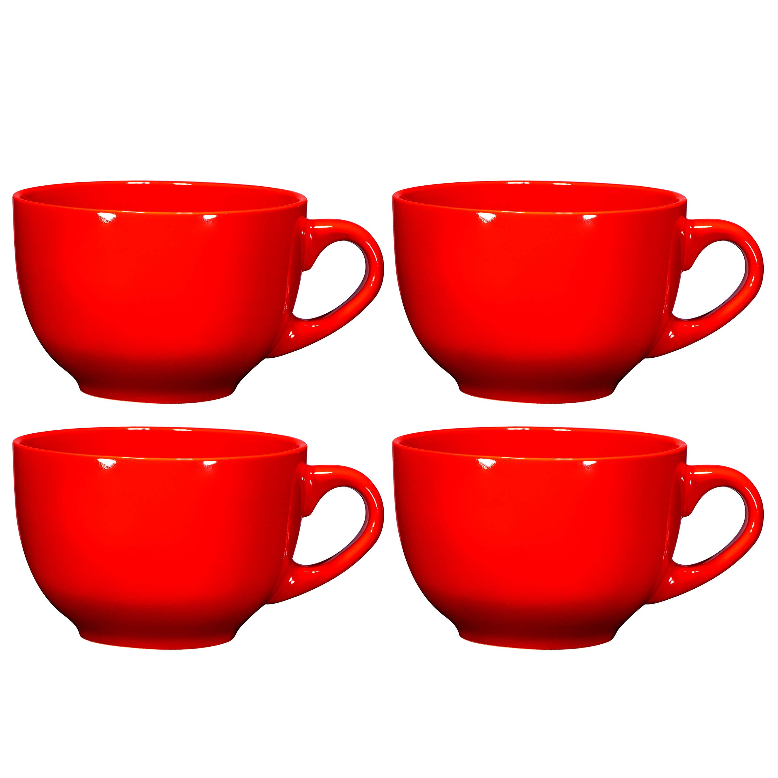 Bruntmor Oversized Ceramic Jumbo Mugs 24 Ounce Set of 4 - Soup, Coffee ...