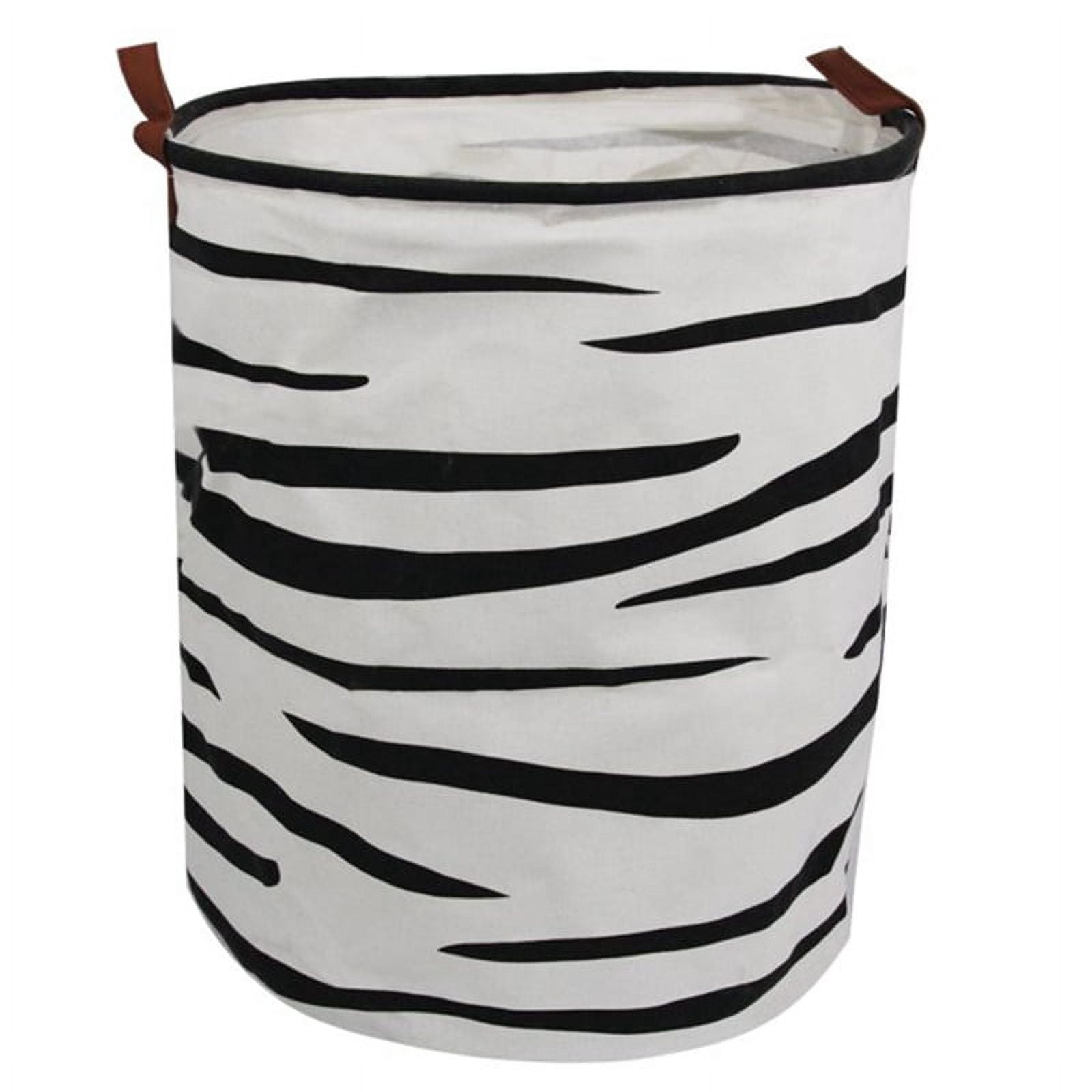 Jumbo Collapsible Canvas Laundry Hamper, Round, Black Wave - Walmart.com