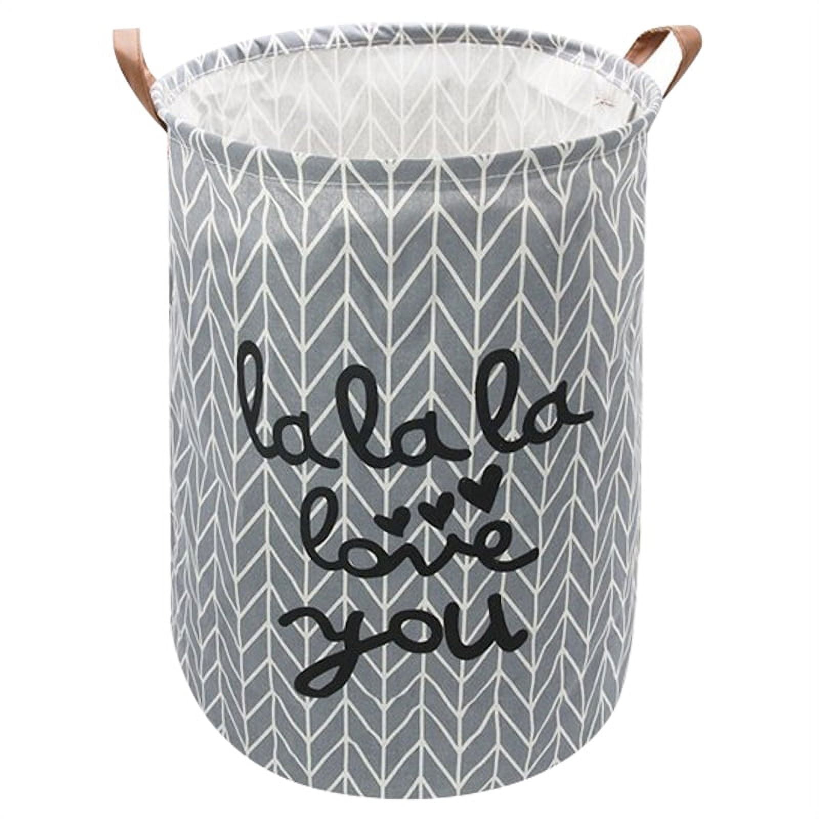 Jumbo Collapsible Canvas Laundry Hamper, Round, Love you - Walmart.com Jumbo Collapsible Canvas Laundry Hamper, Round, Love you - Walmart.com