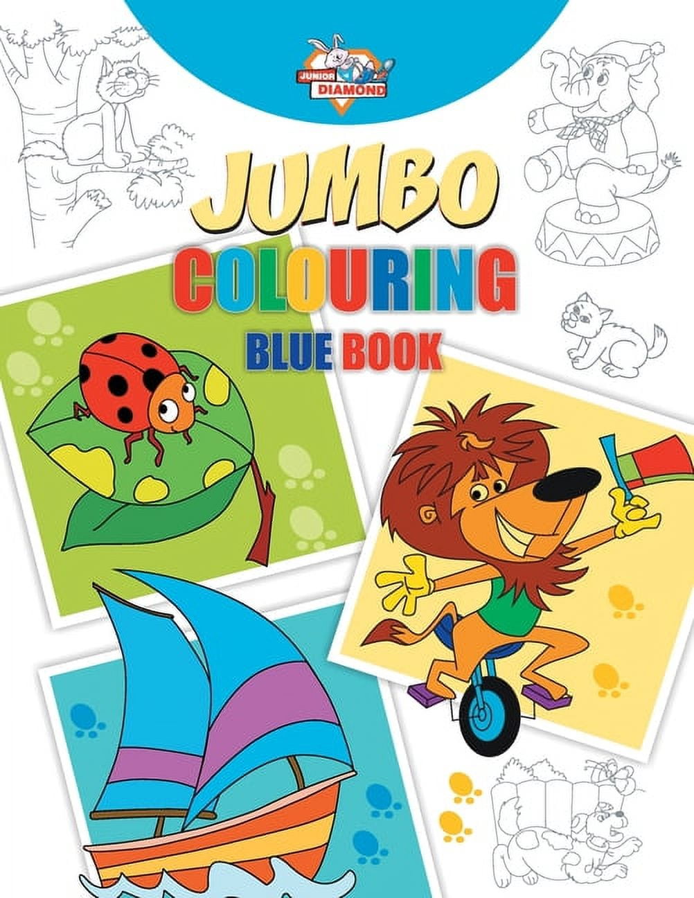 Jumbo Colouring Blue Book for 4 to 8 years old Kids Best Gift to ...