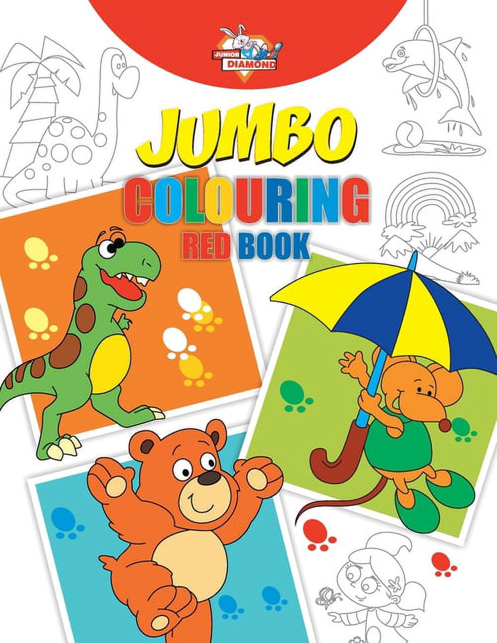 Jumbo Colouring Red Book for 4 to 8 years old Kids Best Gift to ...