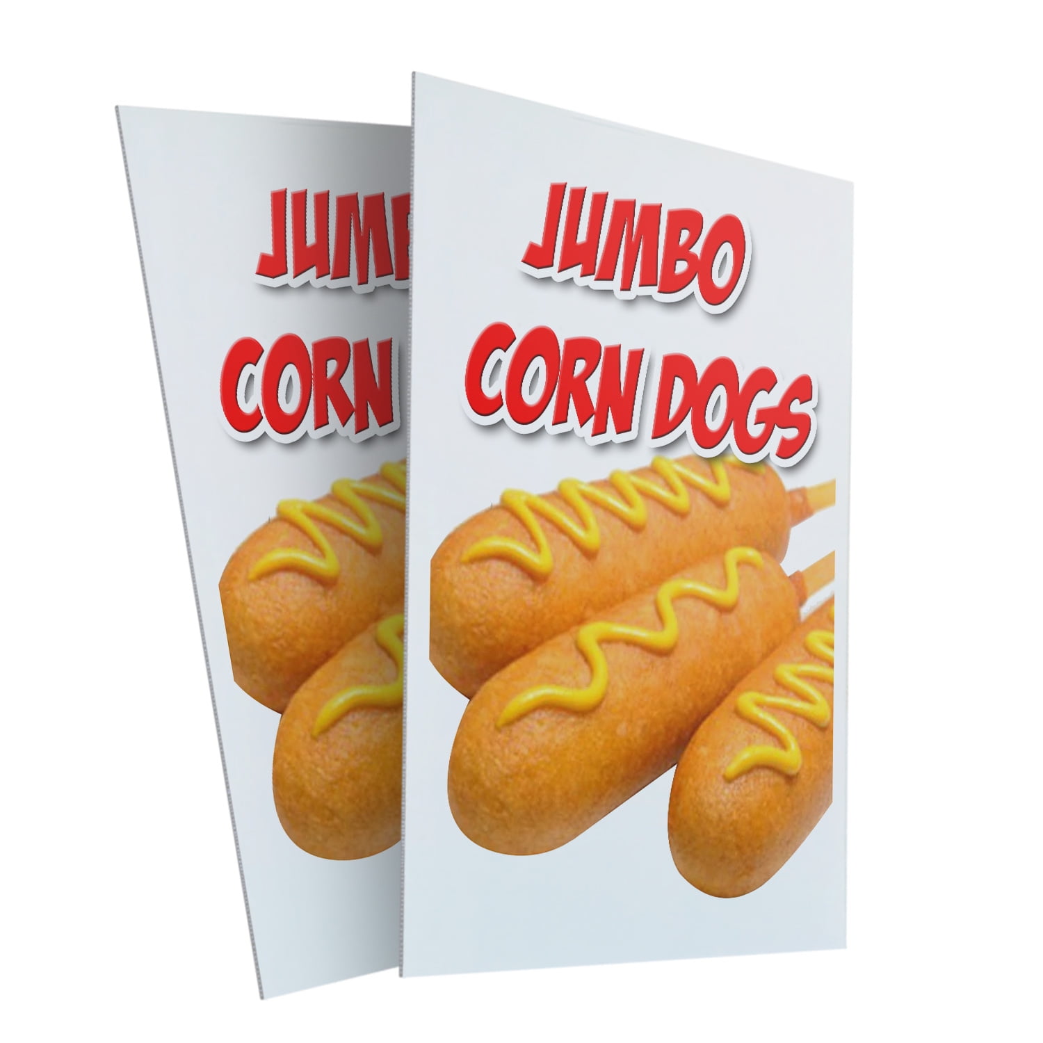Jumbo Corndogs (2-PACK) 24" x 36" Plastic Signs | Sign Insert 4mm ...