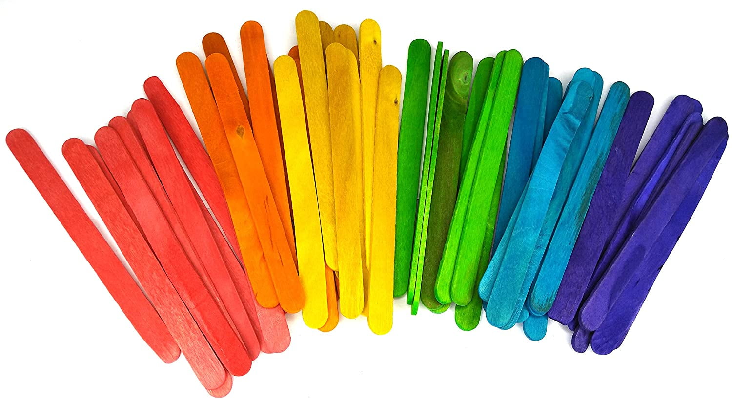 Jumbo Craft Sticks - Multi Color Colored Popsicle Sticks 50pc Large ...