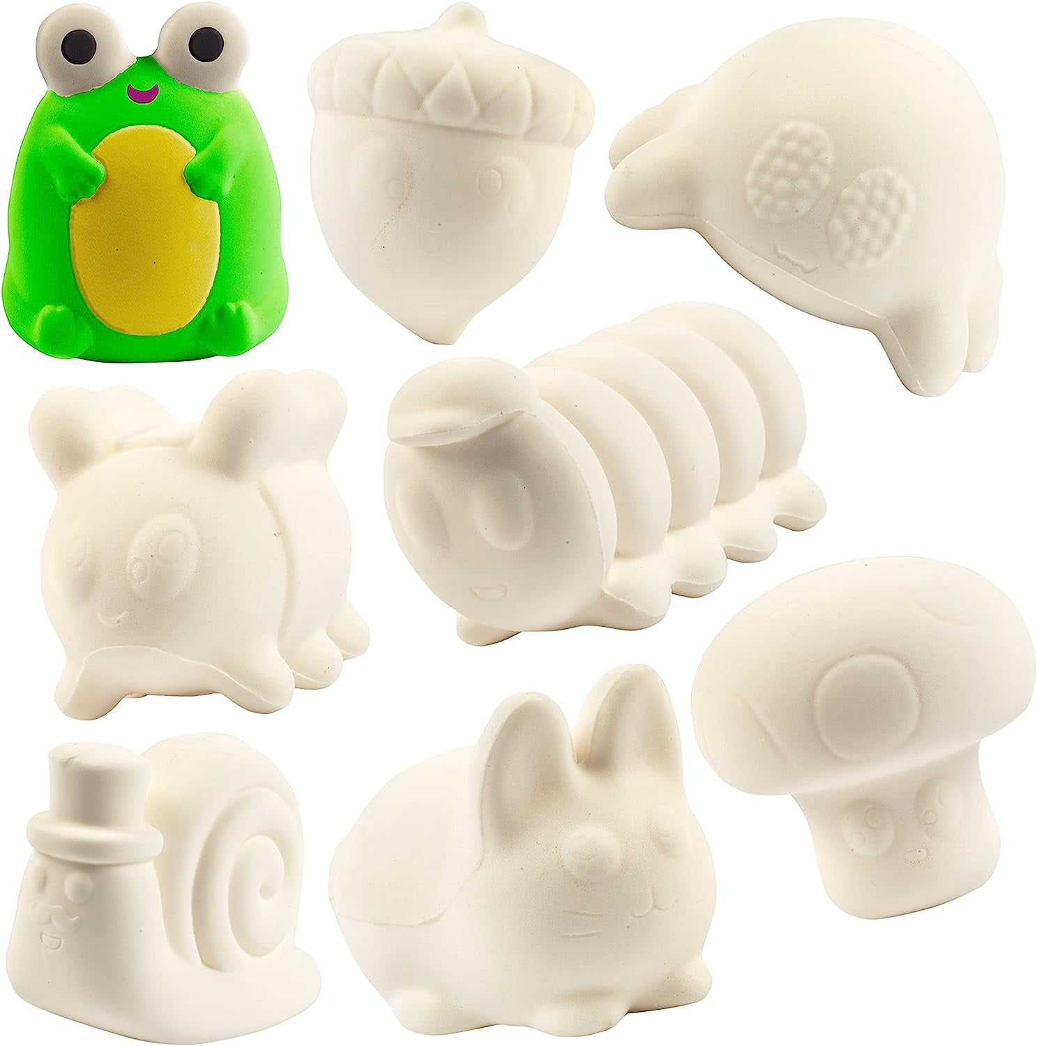 Jumbo Cute Critters Squishies (8 Unique Garden Animals) White Kawaii ...