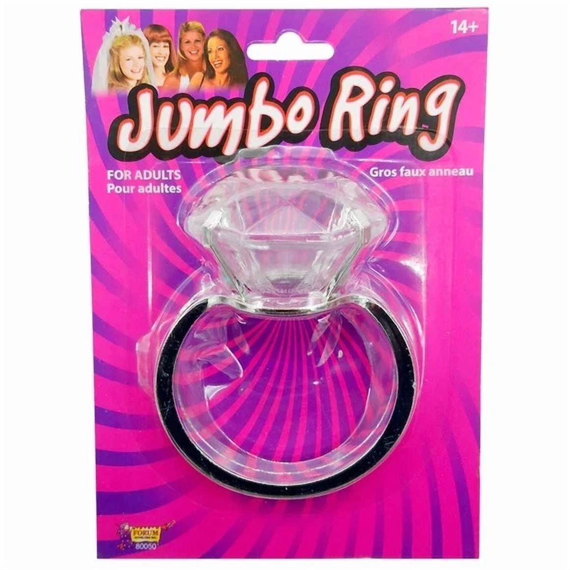 Jumbo Diamond Ring Bachelorette Party Gag Gift Wedding Giant Fake Joke ...