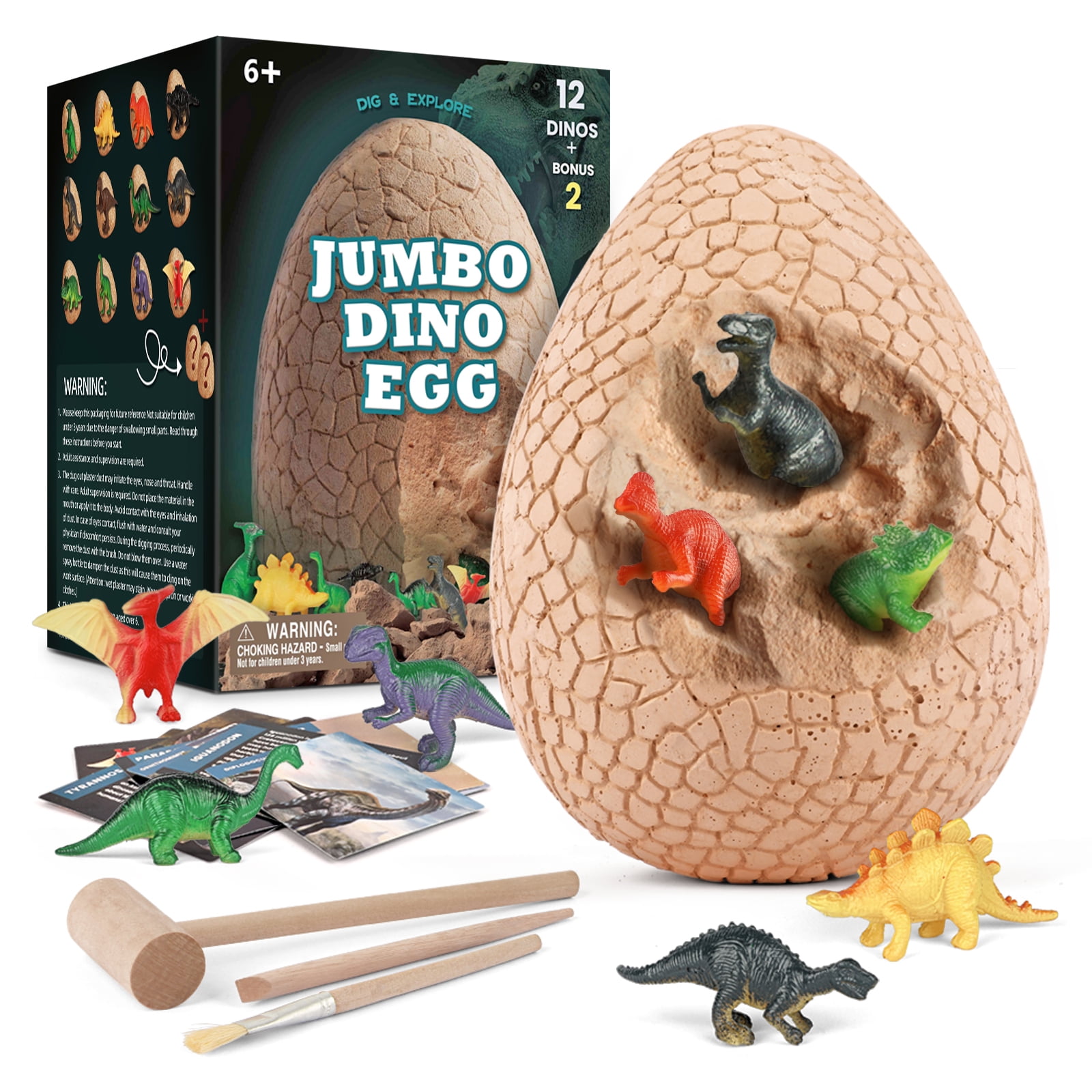 Piano Potato Jumbo Dinosaur Egg Dig Kit for Kids, Unearth 12 Surprise ...