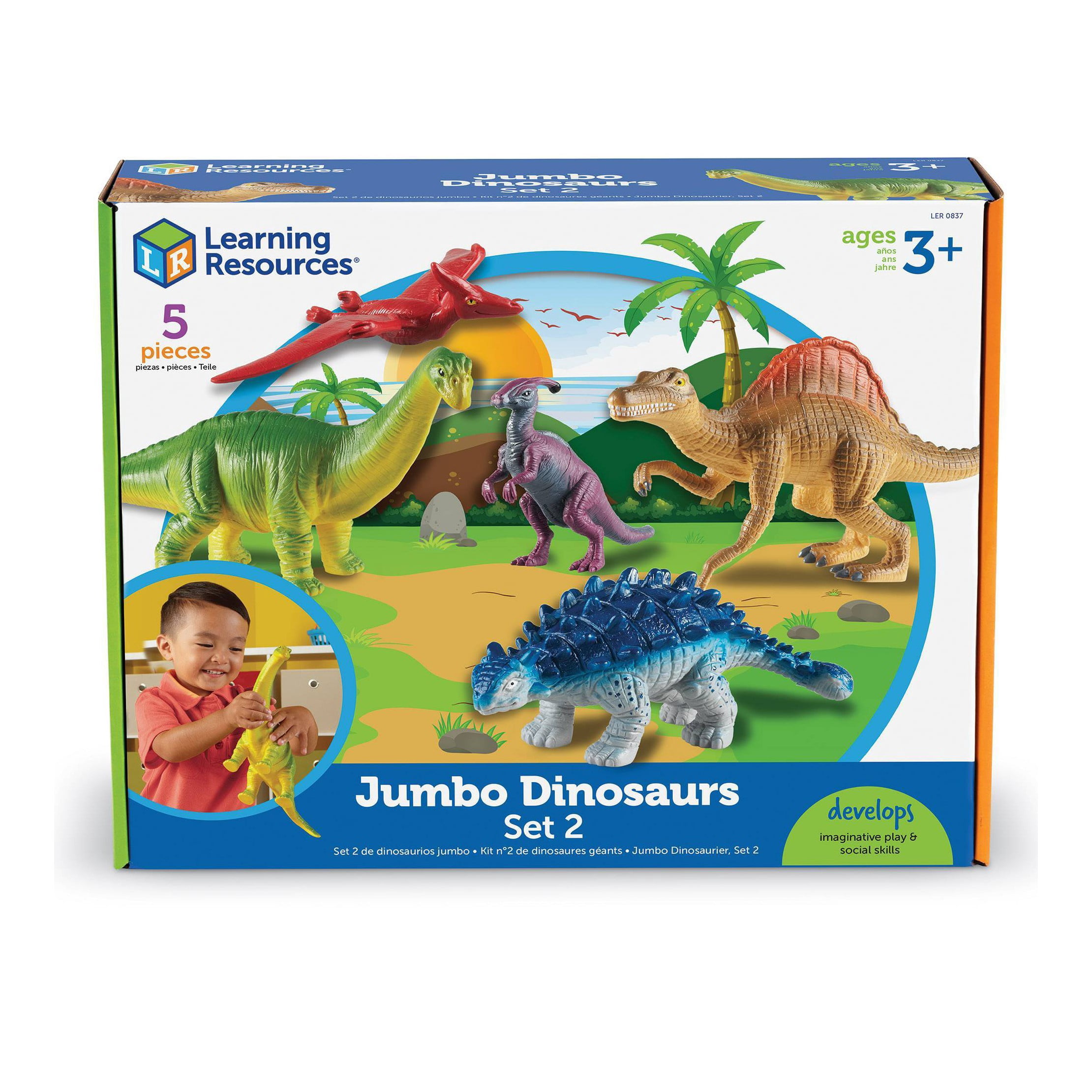 Jumbo Dinosaurs Set 2 - 5pc - Walmart.com